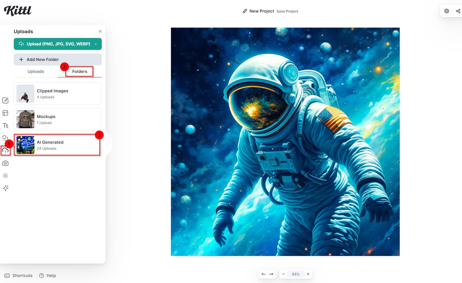Kittl Editor Help - Saving Projects
